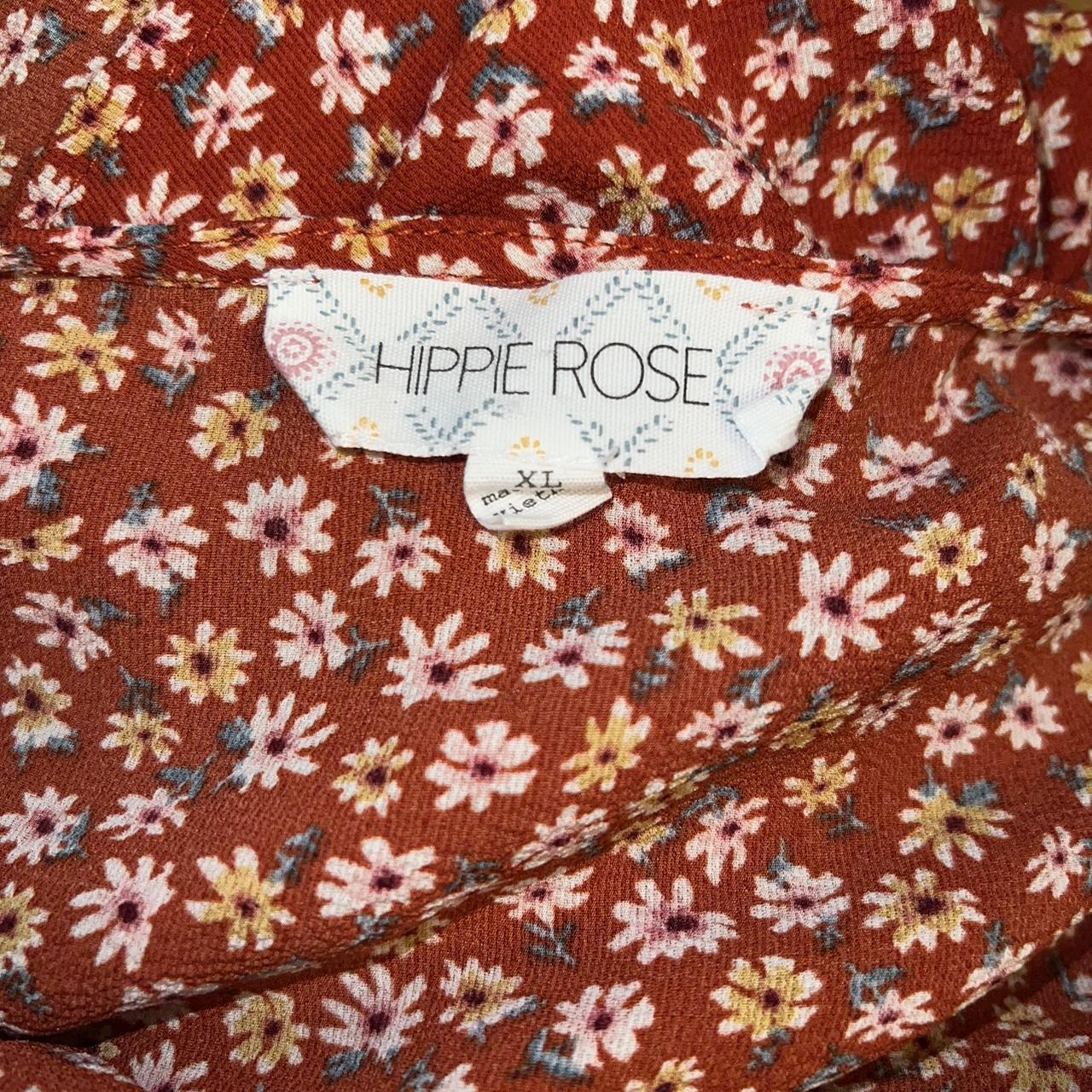 Hippie Rose Women's Red and Yellow Blouse | Depop
