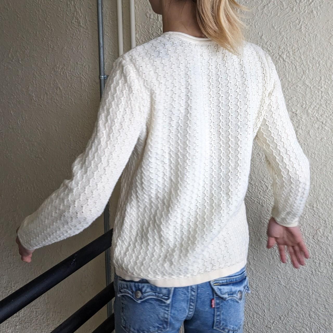 white cable knit sweater 🕊️ - 100% cotton thick and... - Depop