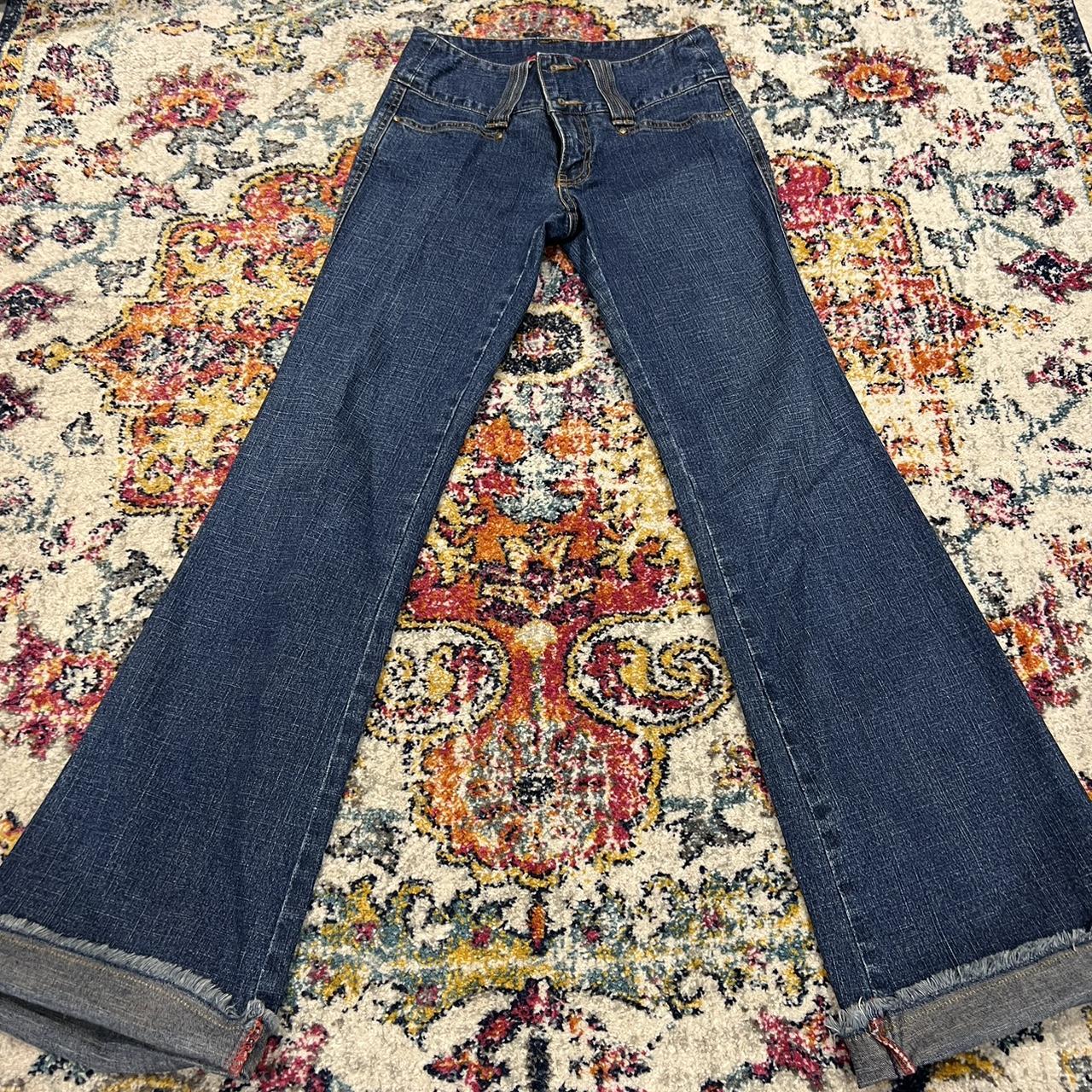 Amazing 00s BEBE jeans in dark wash with a flared... - Depop