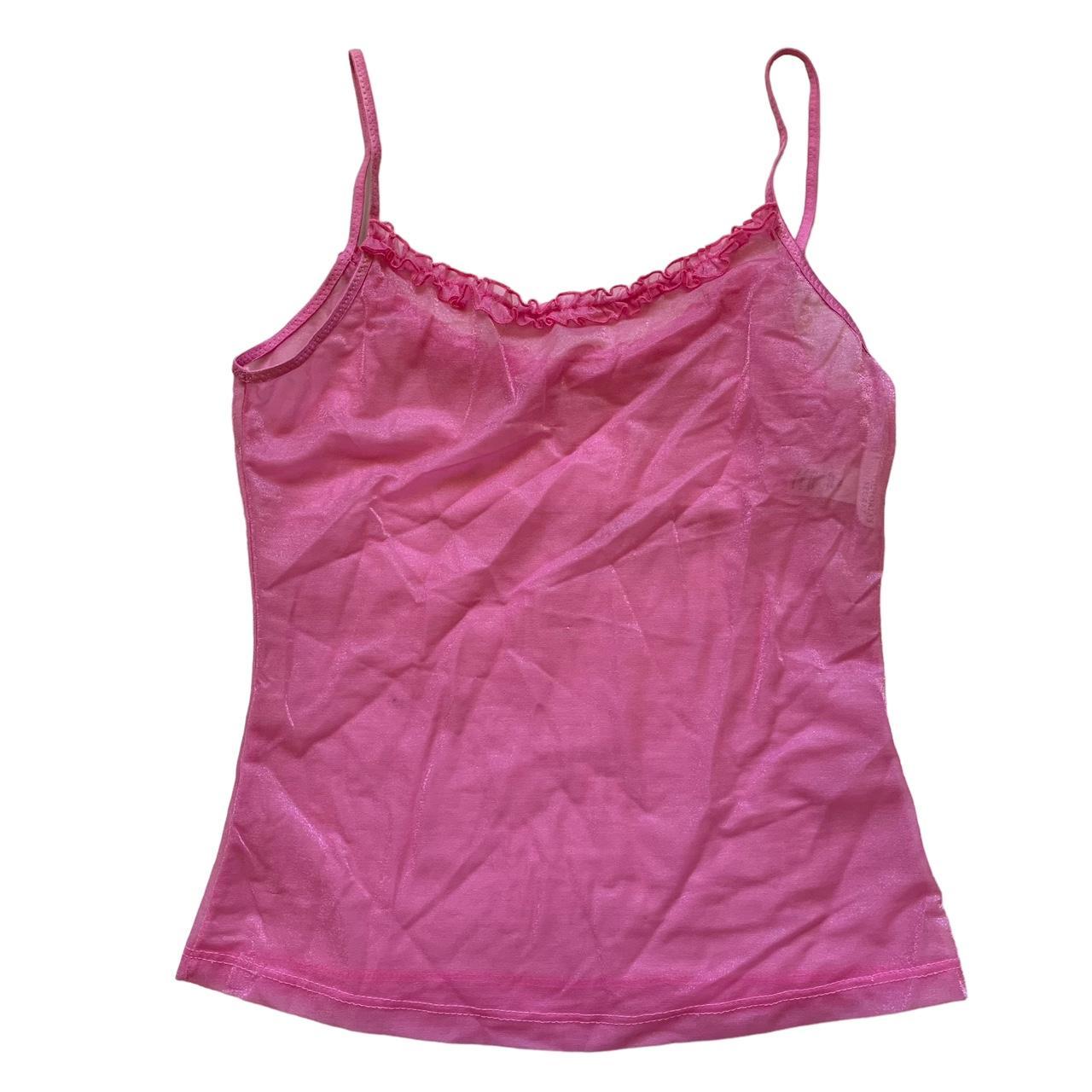 Victoria’s Secret 90s sheer ruffle hem top Size xs - Depop