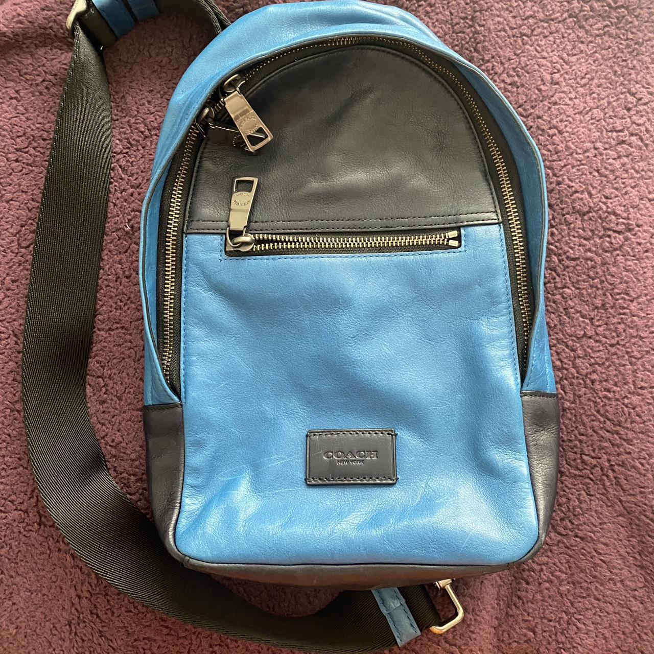 stunning blue and black coach crossbody/mini... - Depop