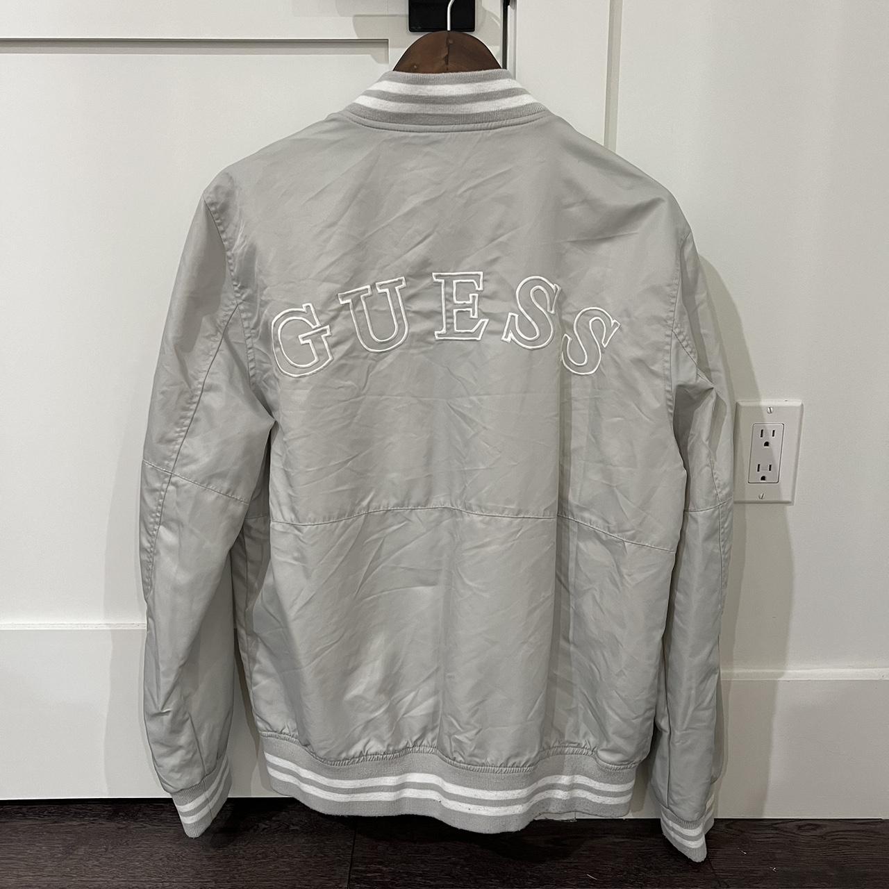 VINTAGE GUESS BOMBER JACKET GREY Perfect Condition... - Depop