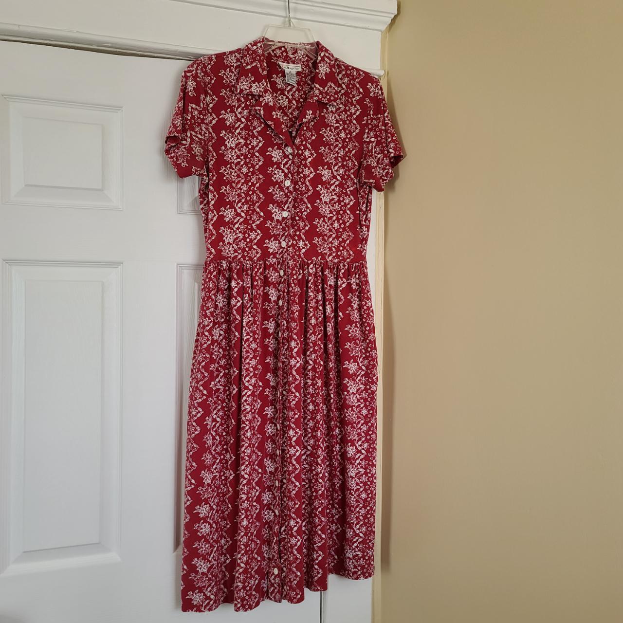 Talbots Women's Red and White Dress | Depop