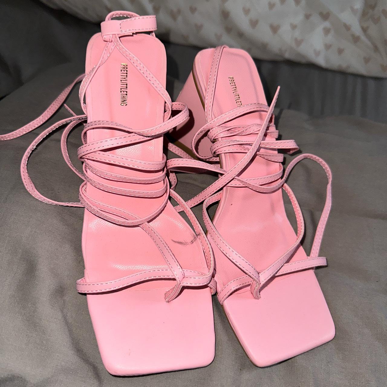 Pretty little thing pink block heels Brand new... - Depop