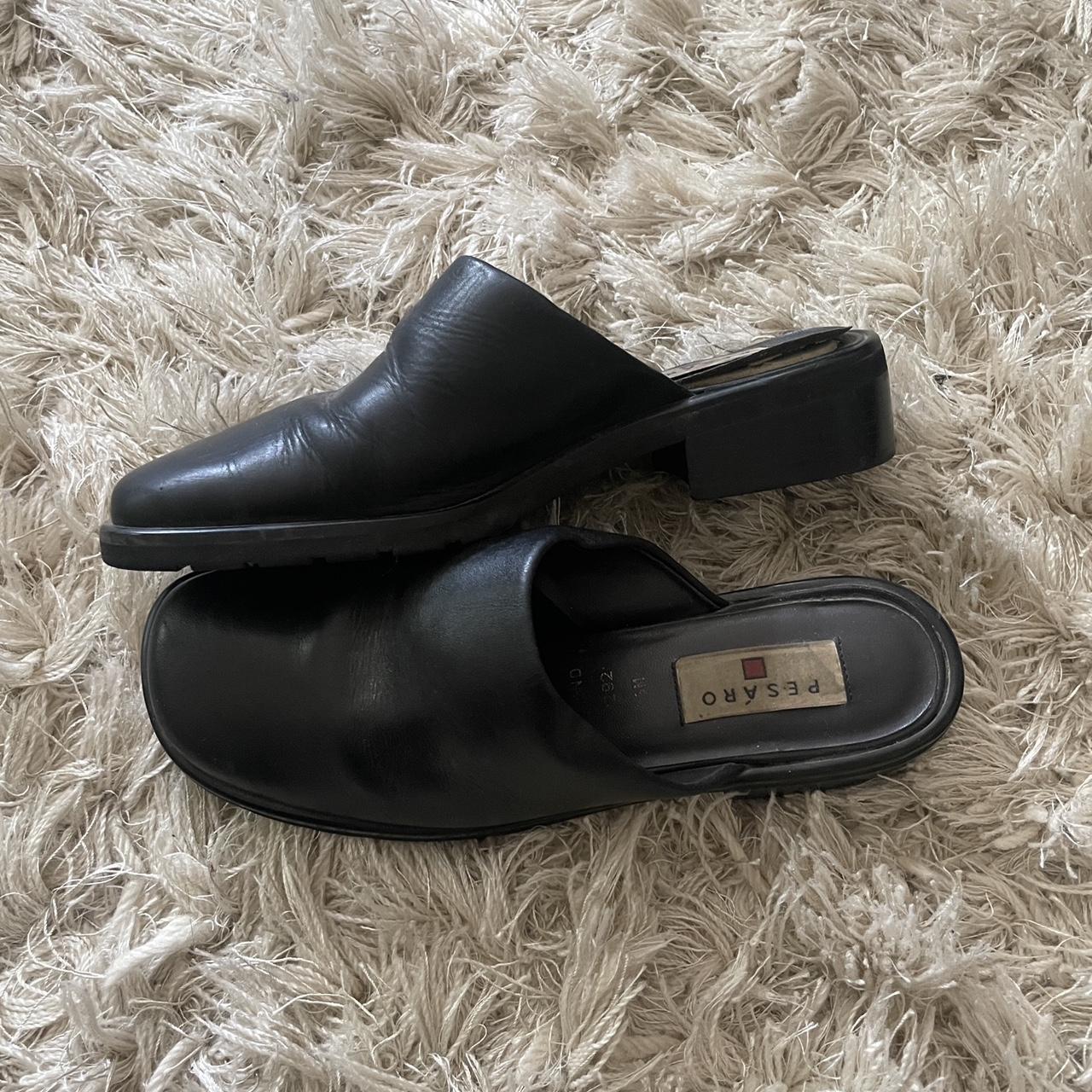 90S LEATHER SQUARE TOE MULES coolest mules Ever.... - Depop