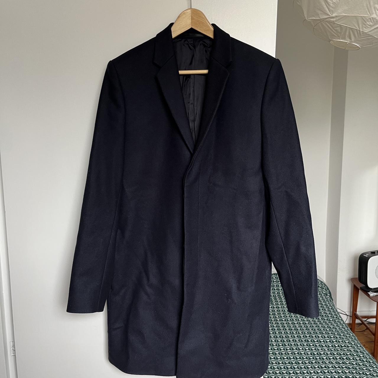 Amazing COS navy wool/cashmere/polyamide mix coat.... - Depop