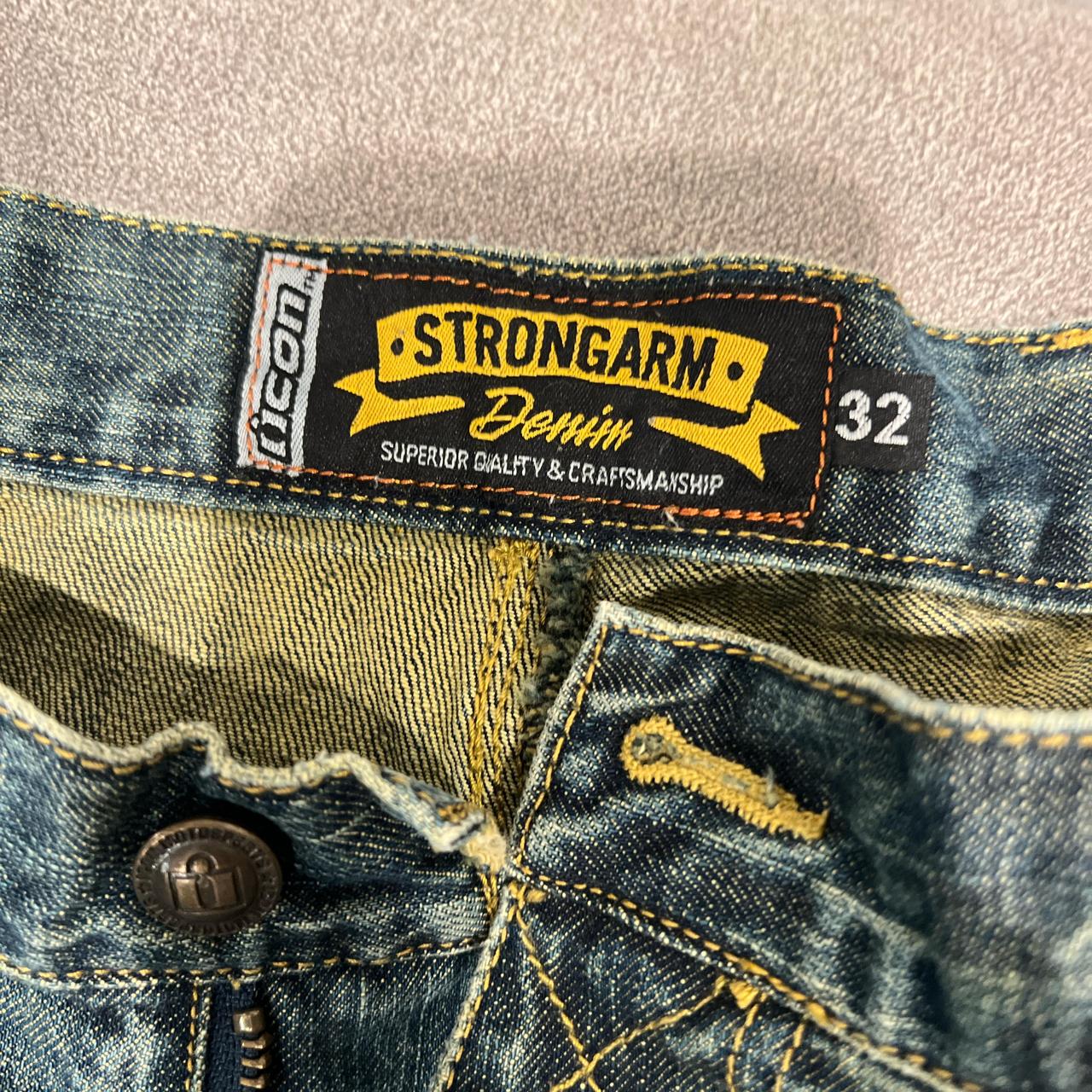 Icon Strongarm denim reinforced motorcycle pants... - Depop