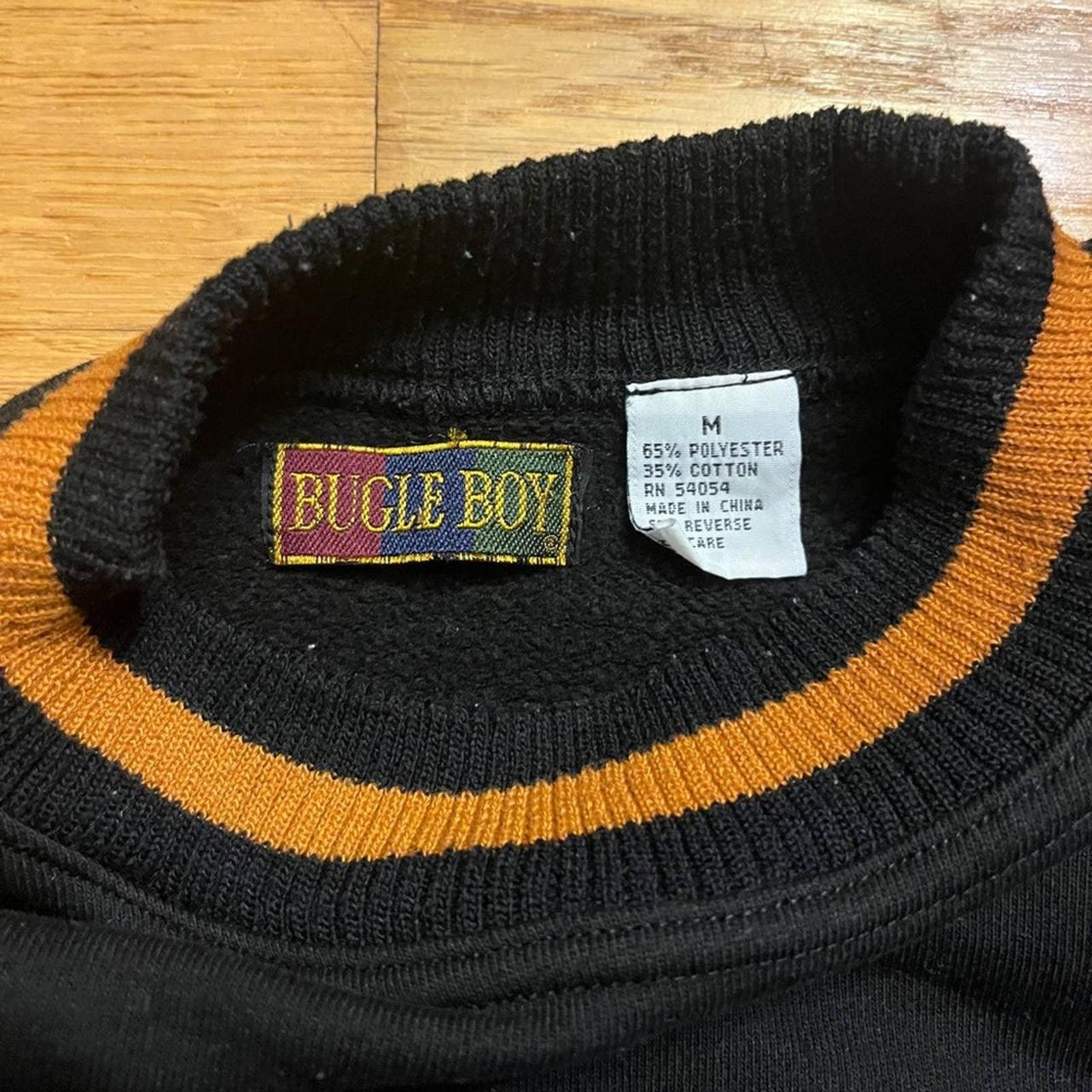 Bugle Boy Men's Black and Gold Sweatshirt | Depop