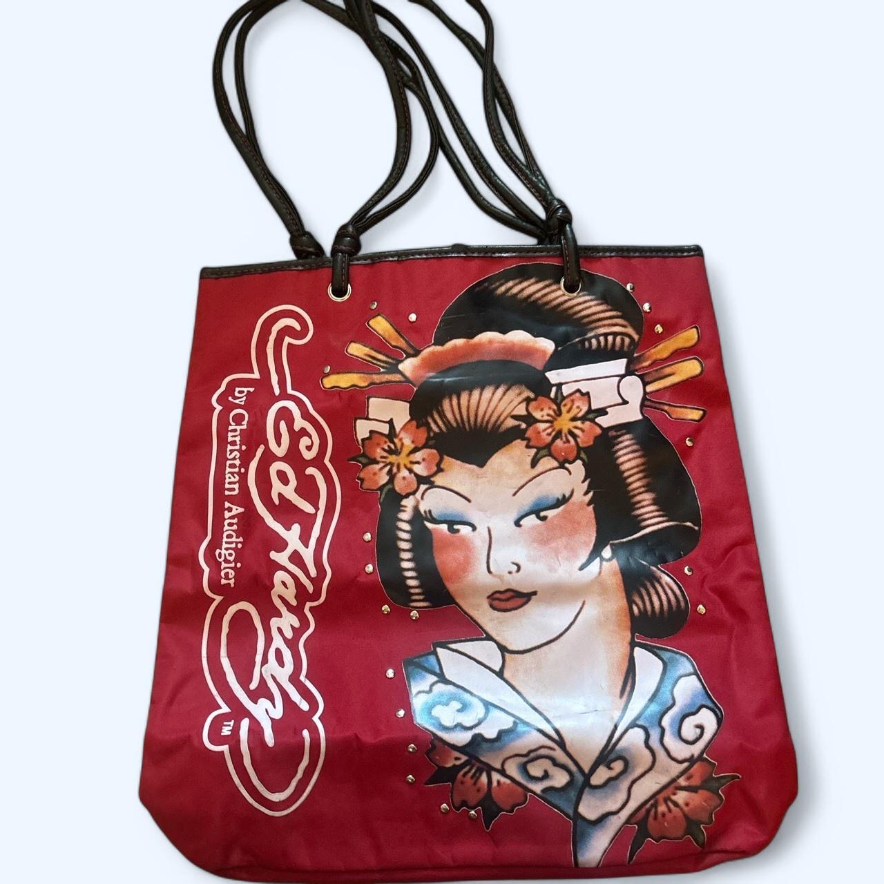 Red Geisha Ed Hardy tote bag in perfect... | Depop