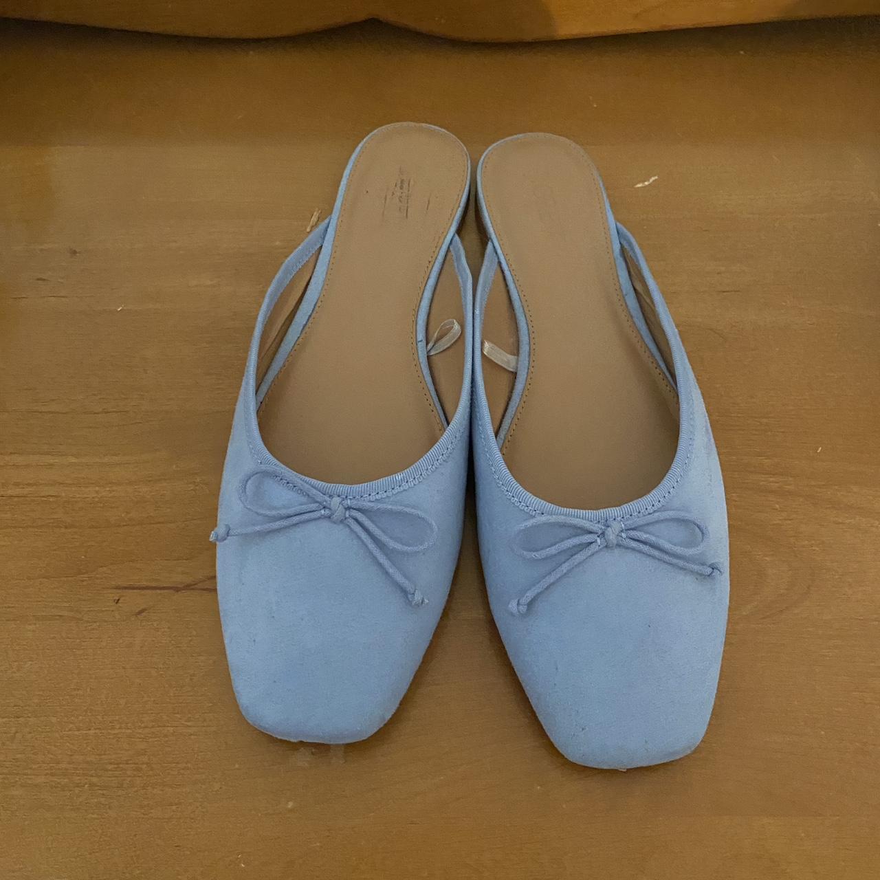Super cute baby blue suede slip on flats. Zoe Ballet... - Depop