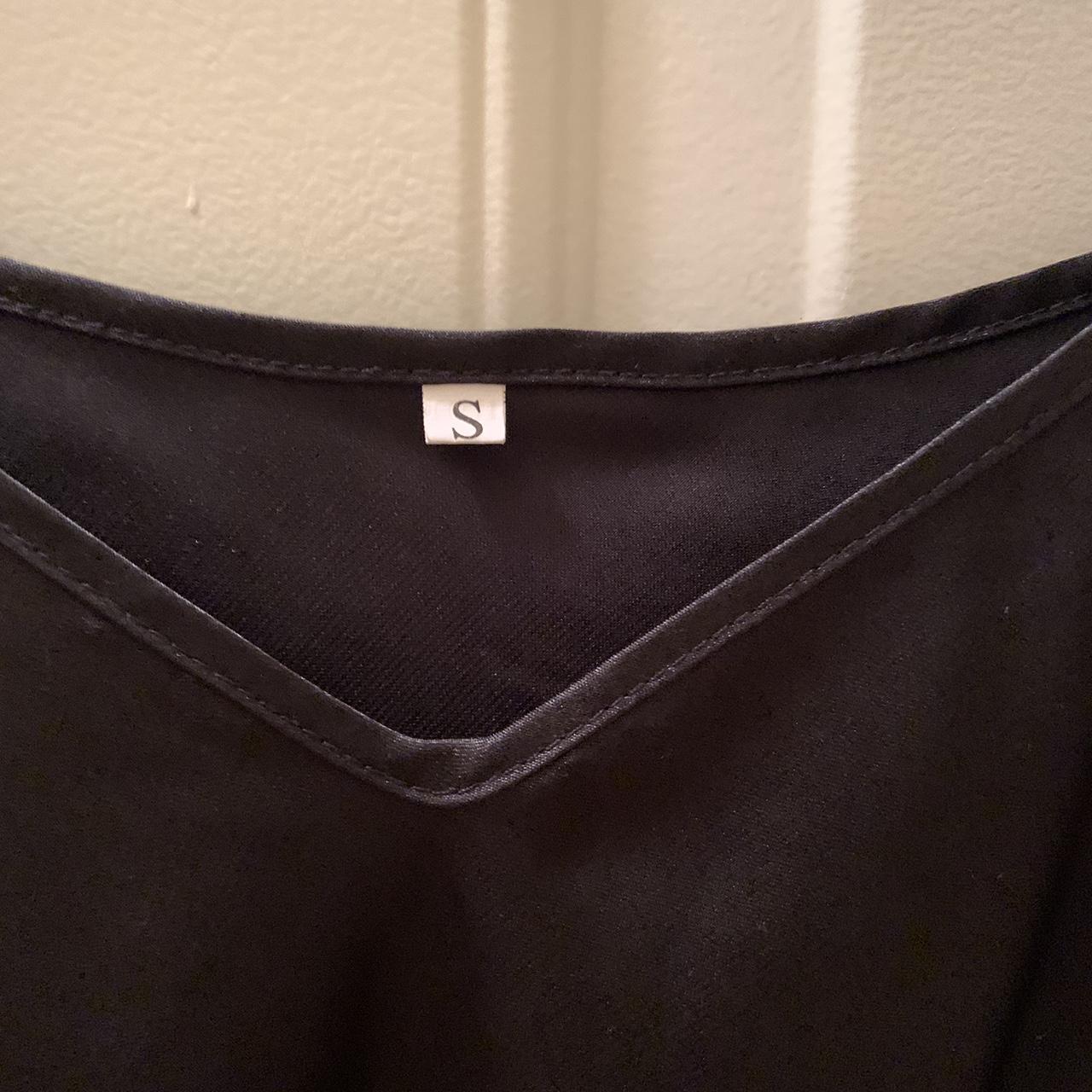 black satin slip dress ! very cute fit and only worn... - Depop