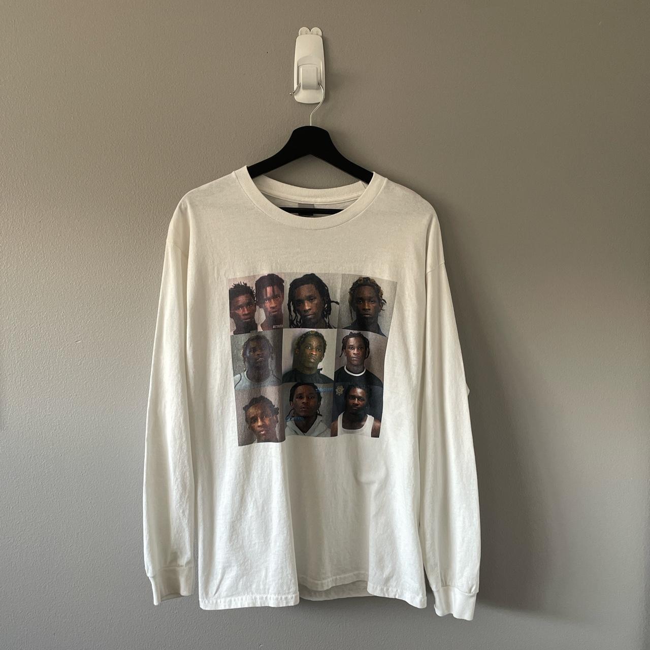 free young thug free ysl rico longsleeve printed on... - Depop