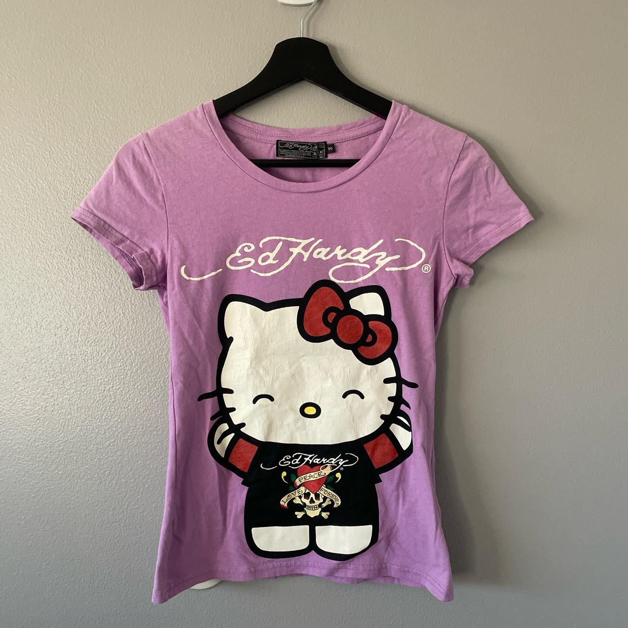 ed hardy hello kitty 40th shivers tee size small... - Depop