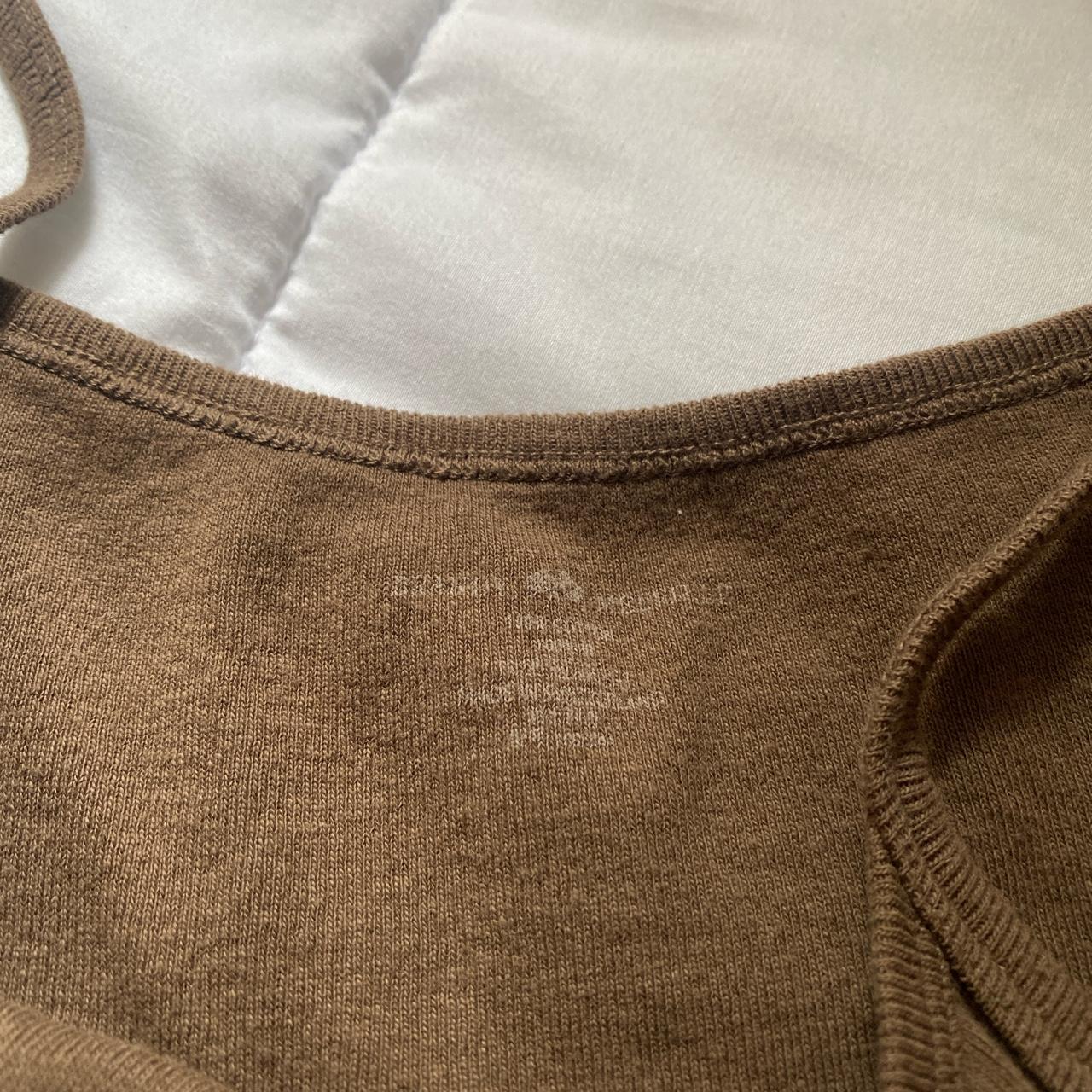 Brandy melville brown basic tank with raw hem - Depop