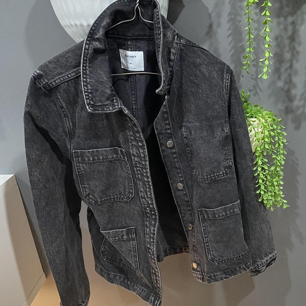 NWT Black washed denim jacket Women’s... | Depop