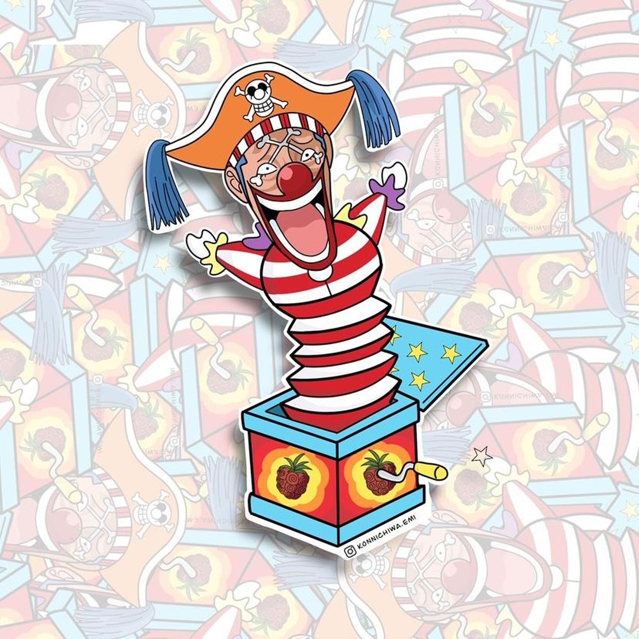 buggy the clown one piece sticker designed by me :) - Depop