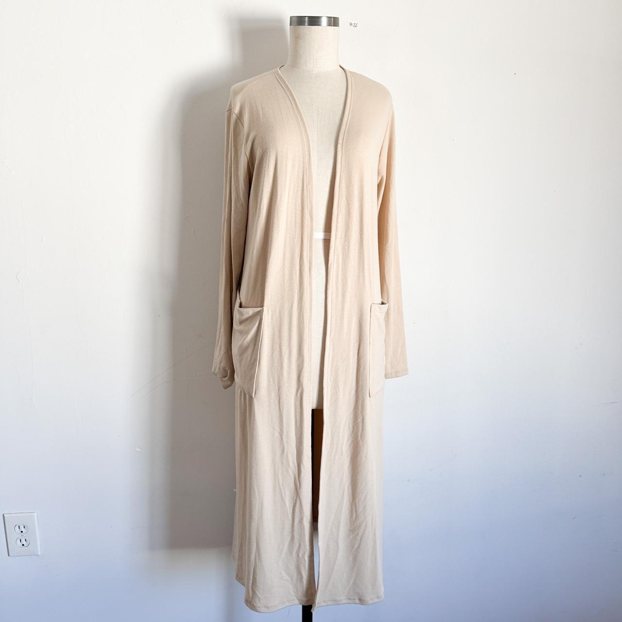 Lulus cream longline cardigan -- size L - Depop