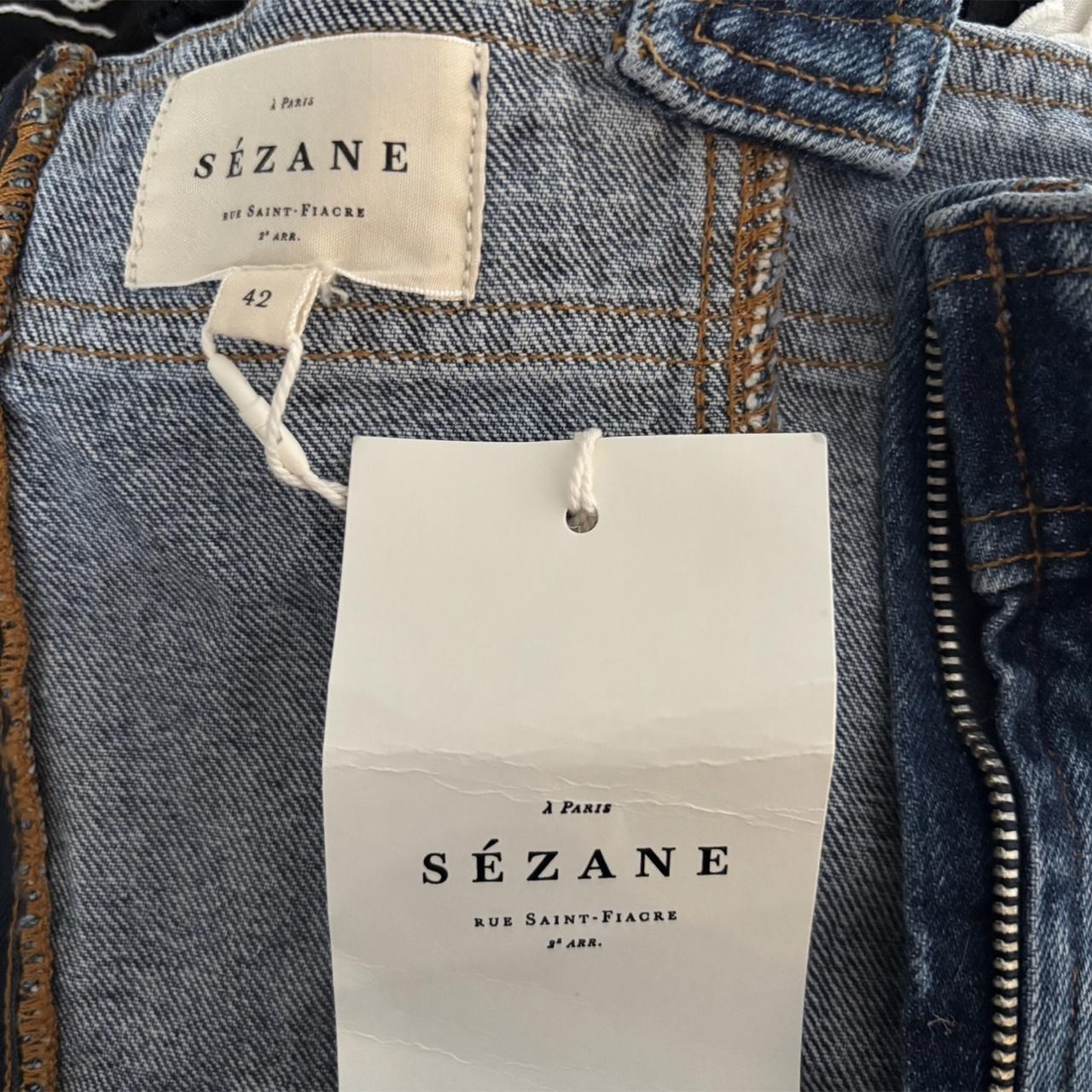 Sézane denim Hermance top - size 42 NWT | Depop