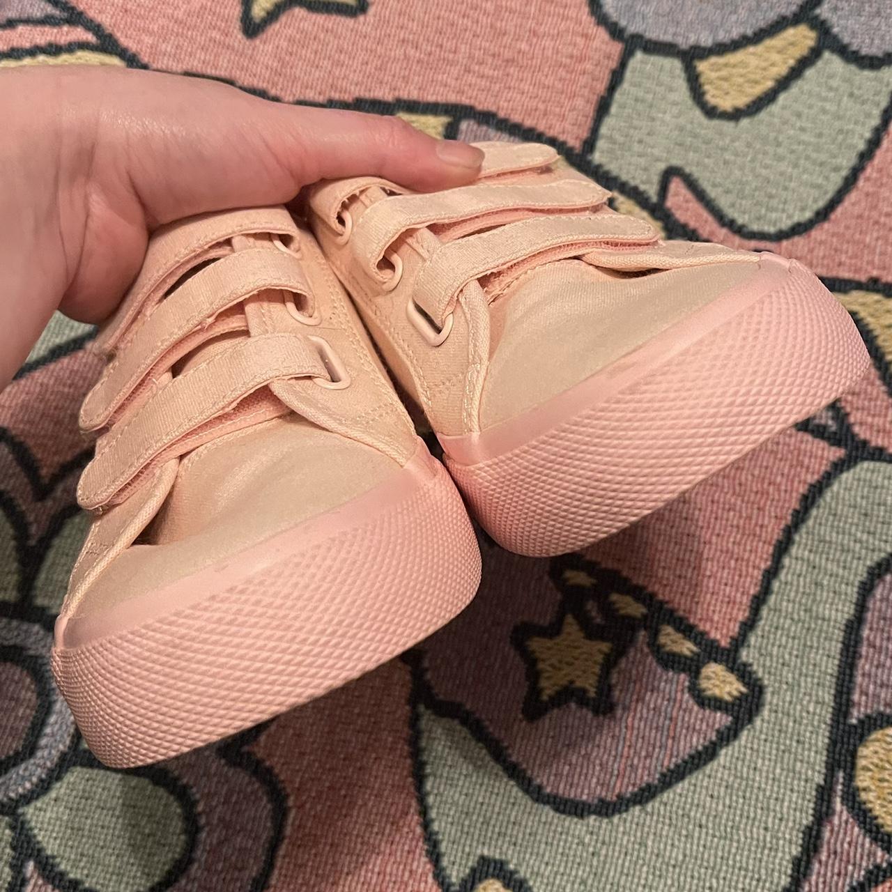 DC bubblegum pink velcro canvas shoes gently used,... - Depop