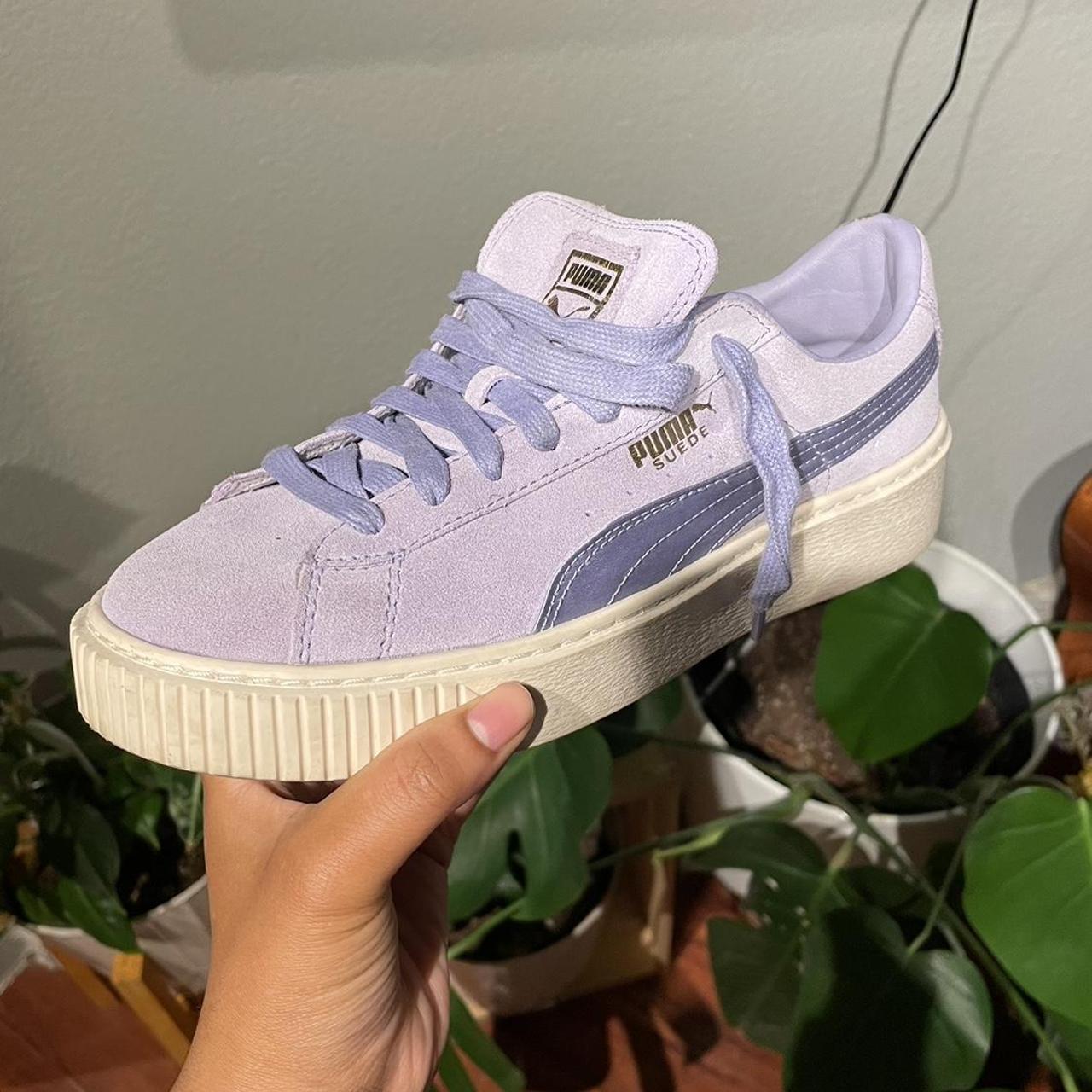 PASTEL PURLPLE CREEPER TYPE PUMAS IN PERFECT... - Depop