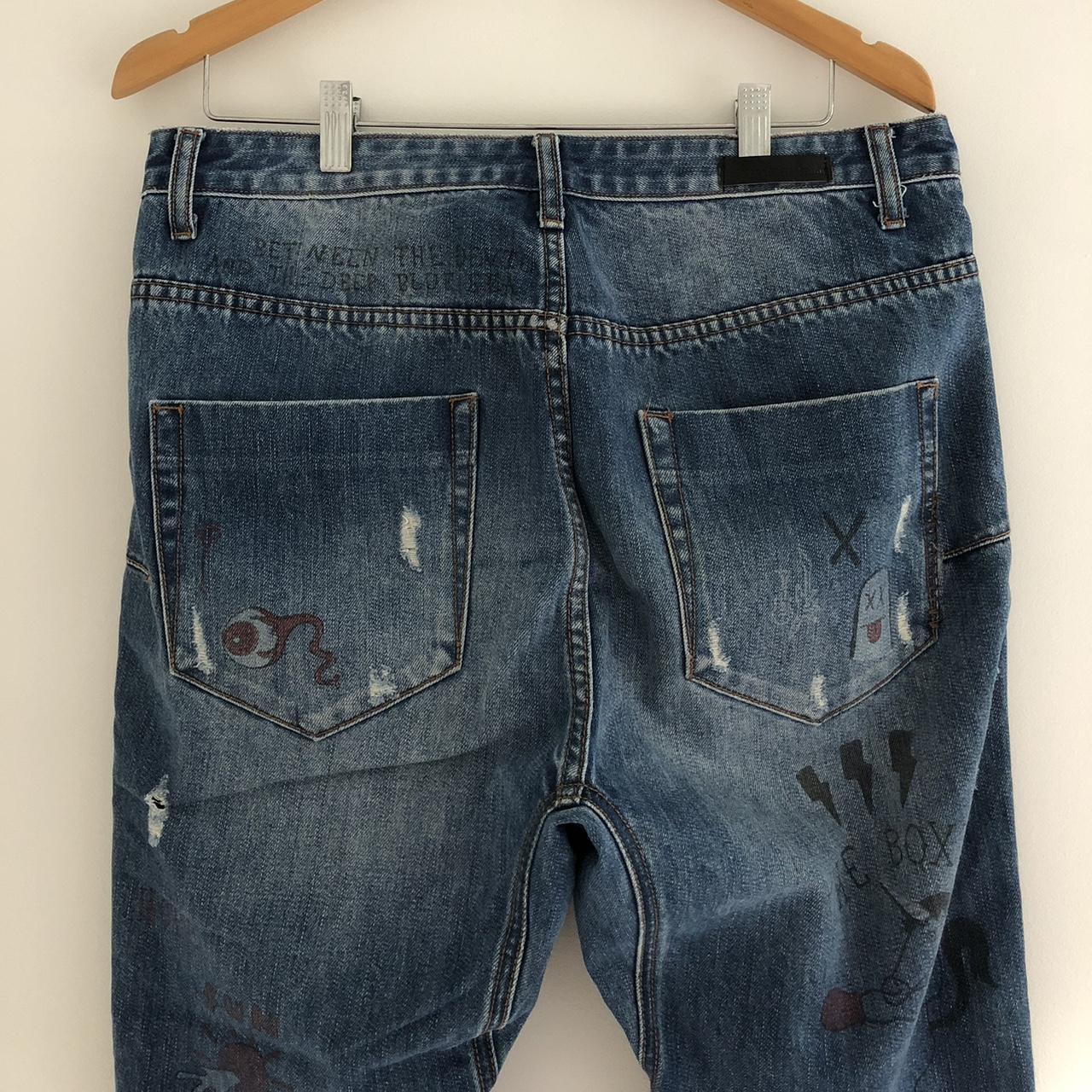 Oneteaspoon jeans. Hand drawn designs. Size 32. Like... - Depop