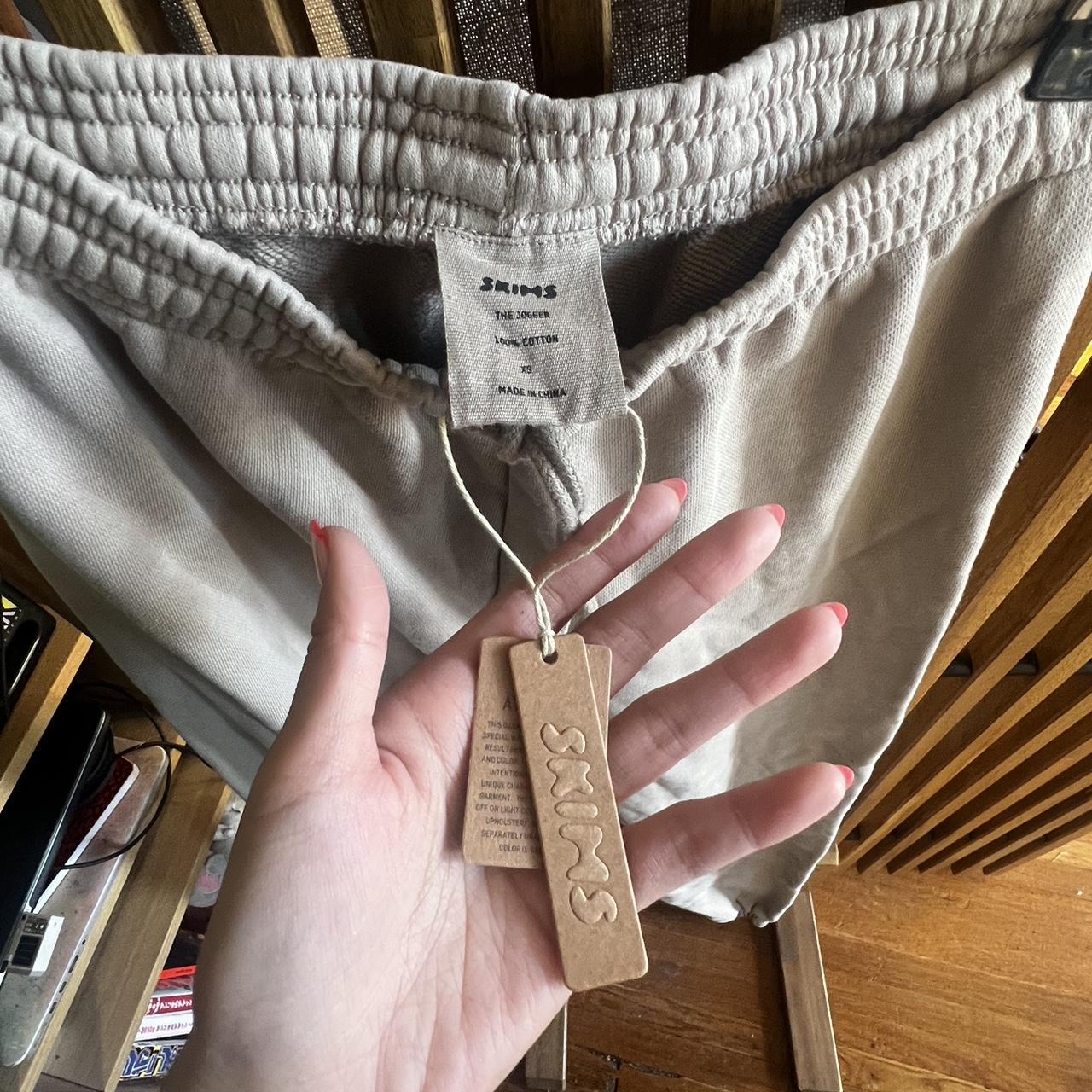 Skims jogger sweatpants Taupe, cream, brown Size... - Depop