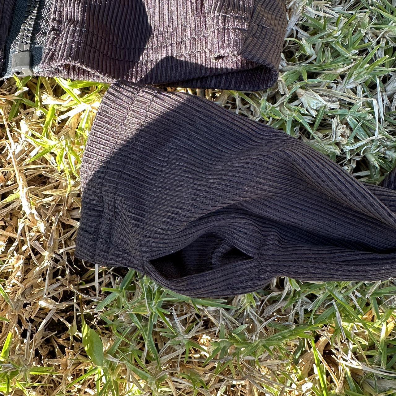 Black cropped ribbed workout jacket Super cute as a... - Depop