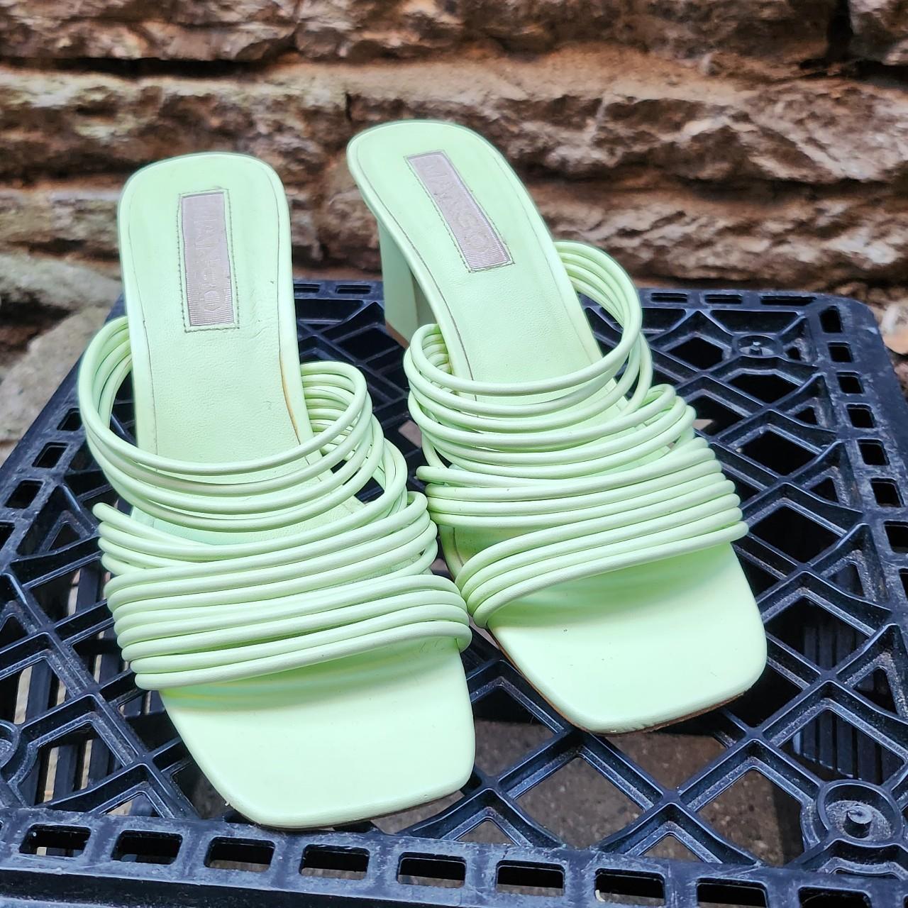 Mango Women's Green Mules | Depop