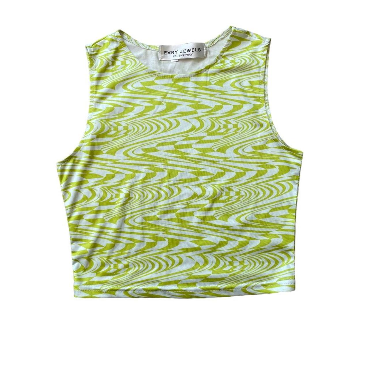 Funky crop top with swirly 70s pattern Labelled... - Depop