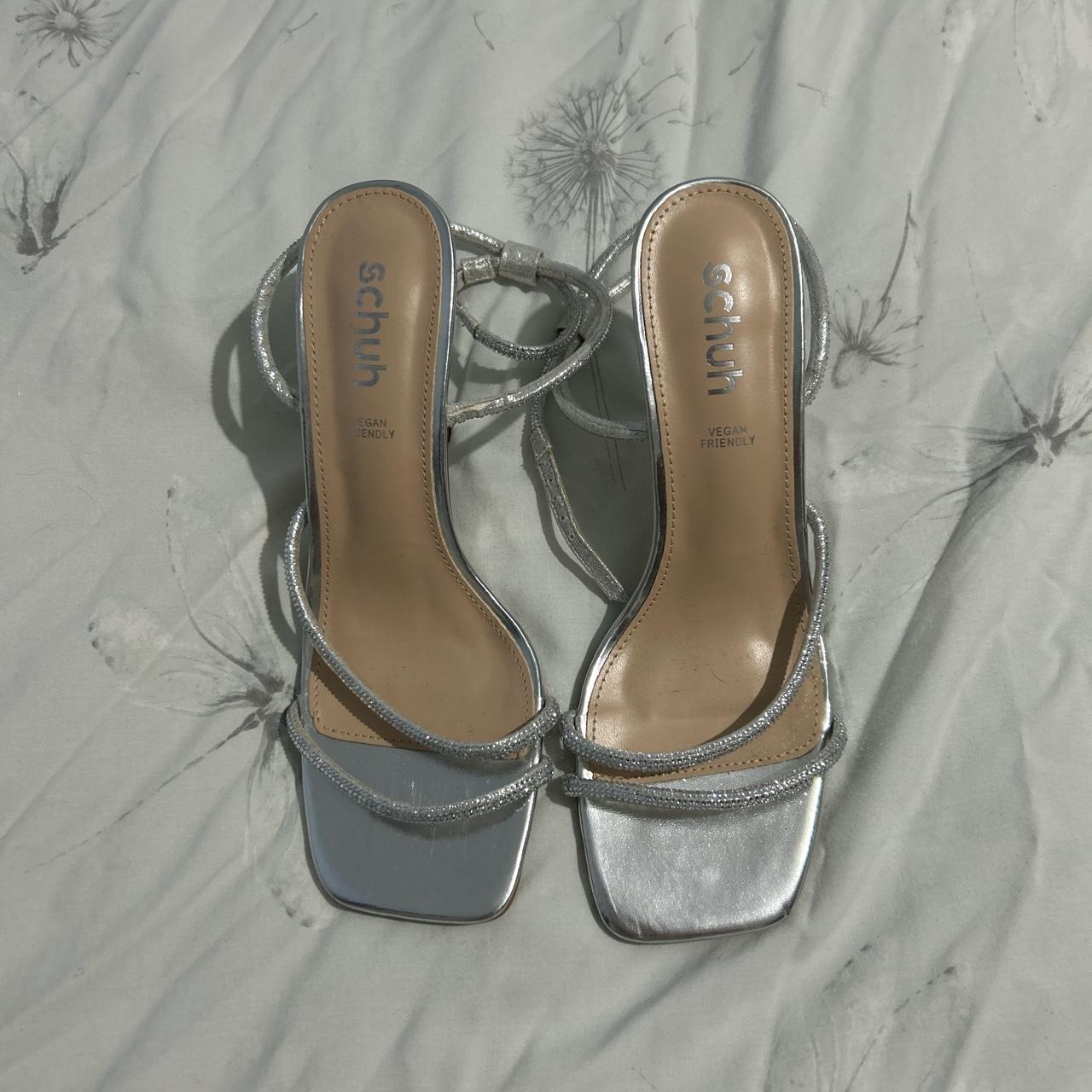 Schuh sparkly silver heels So gorg! Only worn once. - Depop