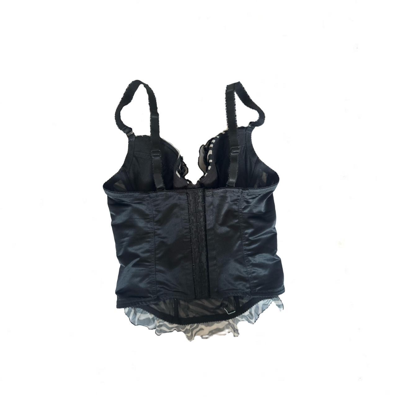 Vintage Zebra Mesh Y2k Corset Size: 70C/32C - would... - Depop