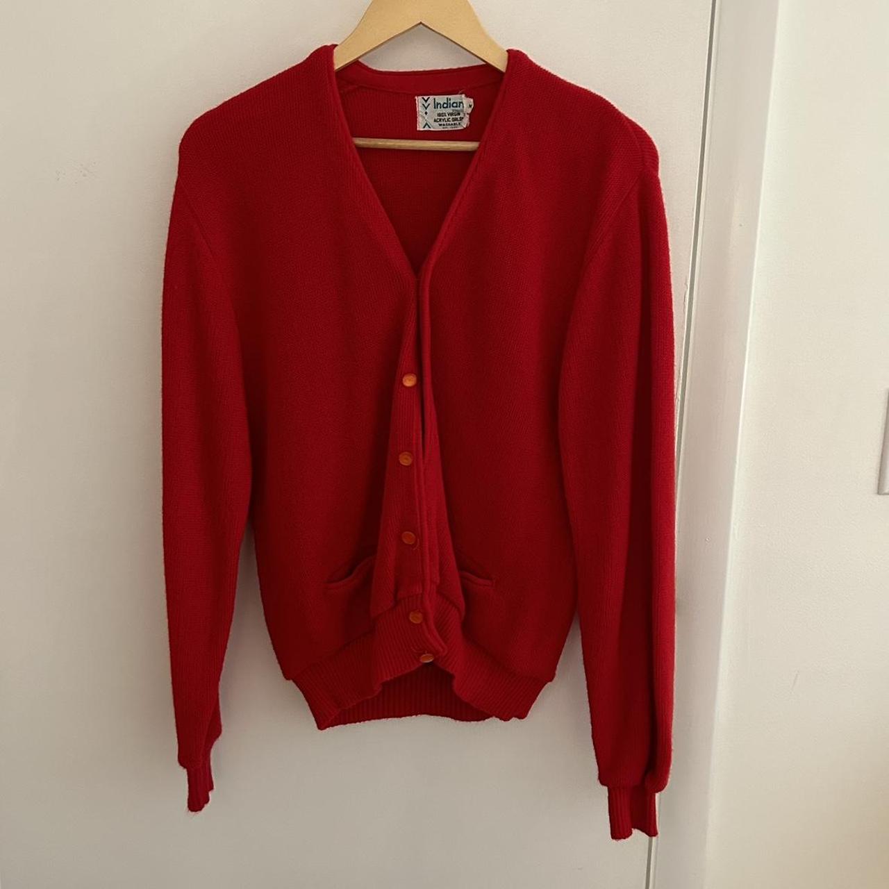 vintage red cardigan - Depop