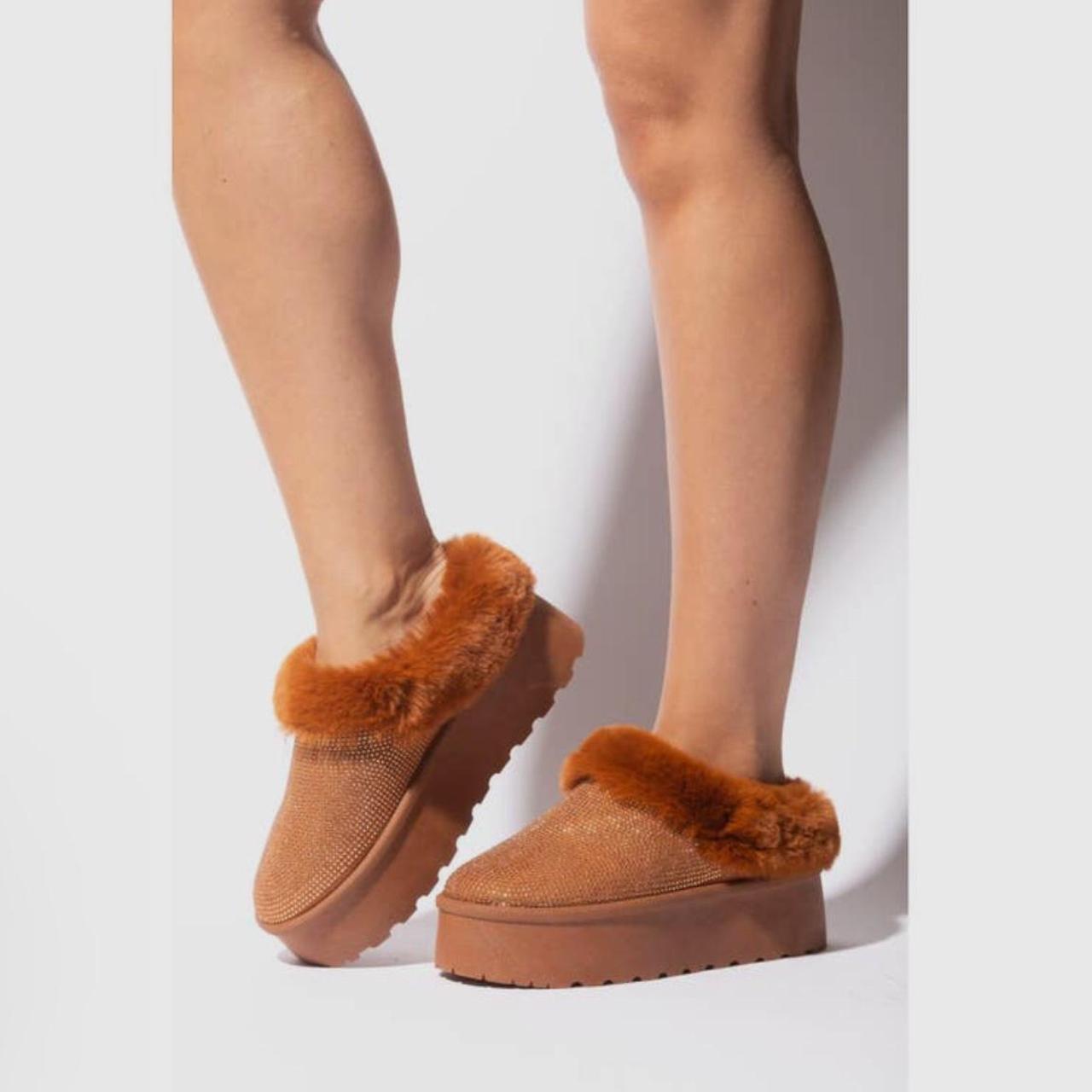 Platform fuzzy booties. Not Ugg - Depop
