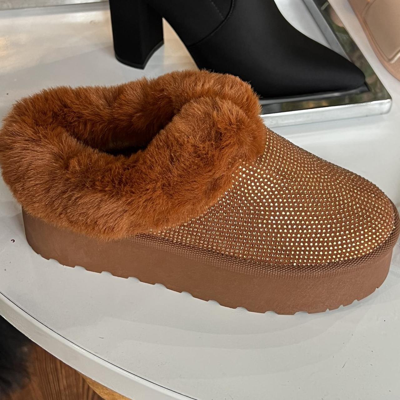 Platform fuzzy booties. Not Ugg - Depop