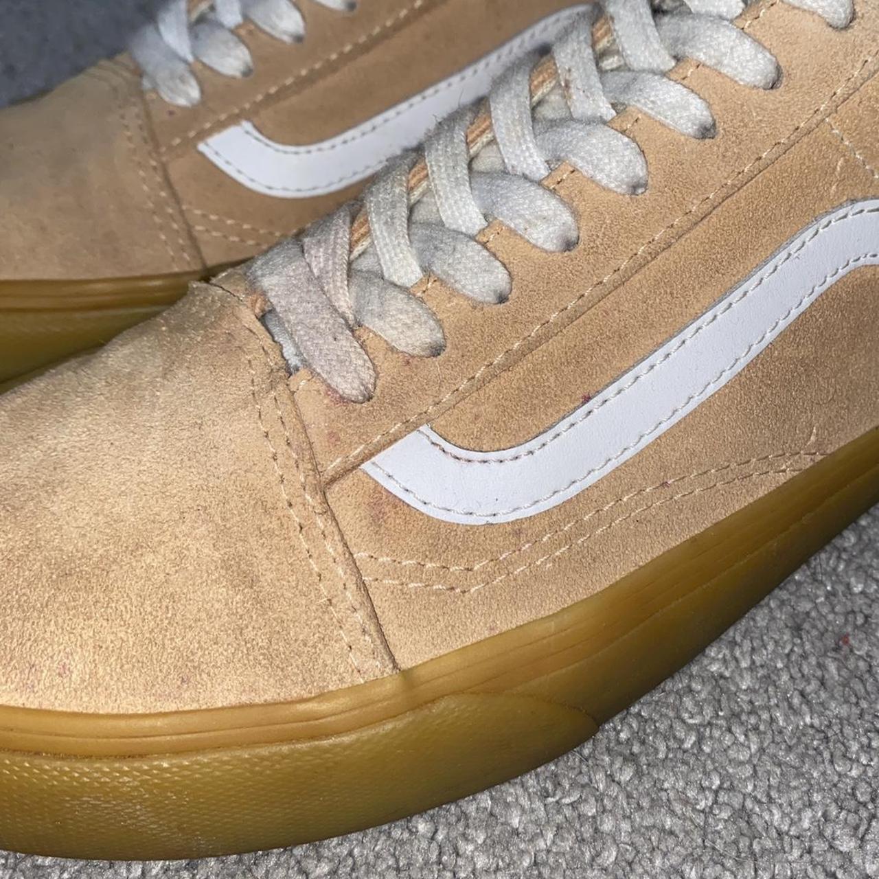 Vans Women's Tan and White Trainers | Depop