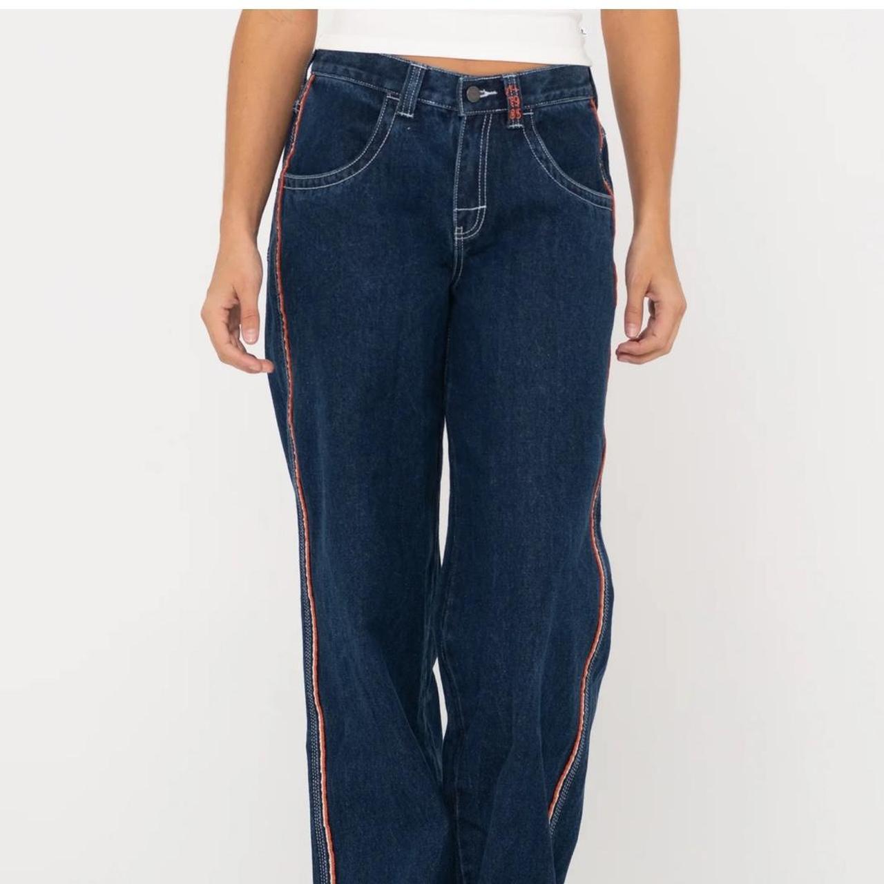 Rusty Flip Mommy Jeans Low Rise Wide Leg Denim... - Depop