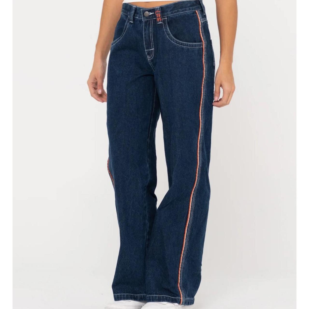 Rusty Flip Mommy Jeans Low Rise Wide Leg Denim... - Depop