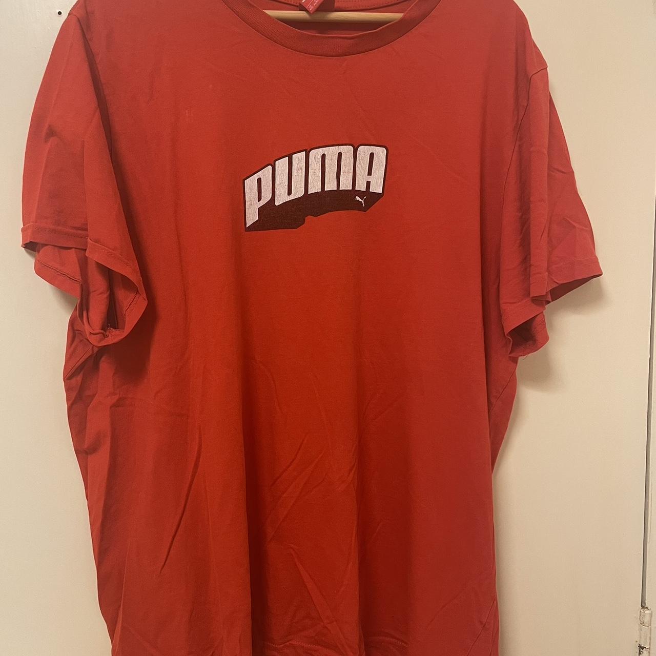 Puma cartoon spell out tee Red Wicked design Dig... - Depop