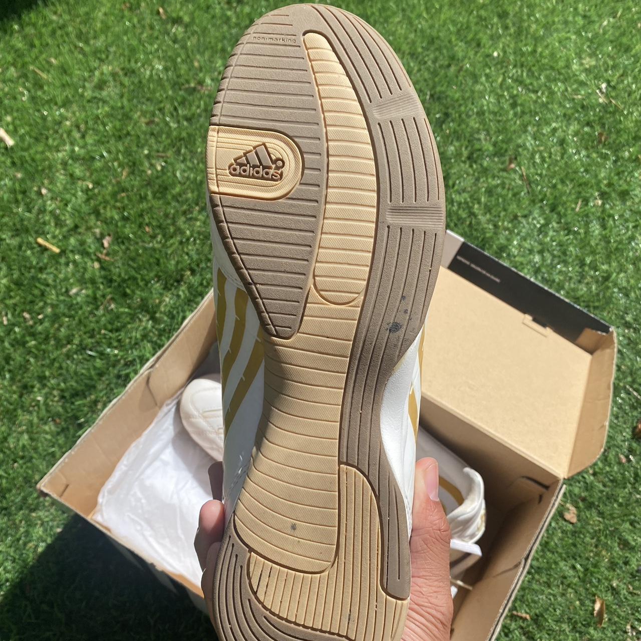 Adidas Predator white and gold indoor soccer shoes... - Depop