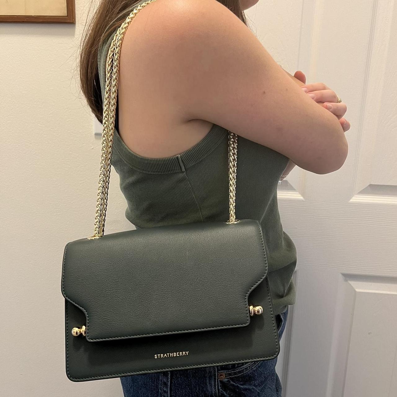 Strathberry east/west mini - bottle green & never... - Depop