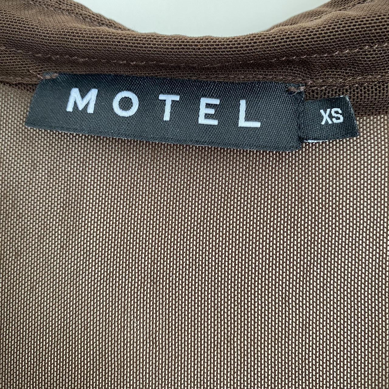 MOTEL ROCKS brown sheer shirt. Very stretchy and... - Depop