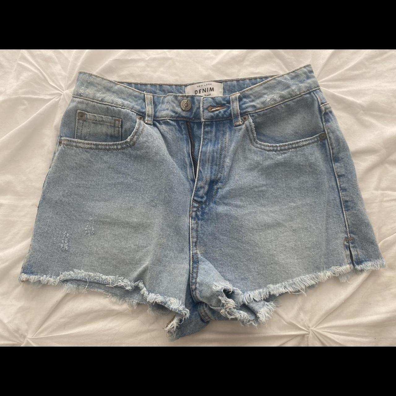 NEW LOOK DENIM SHORTS UK 10 WORN ONCE... - Depop