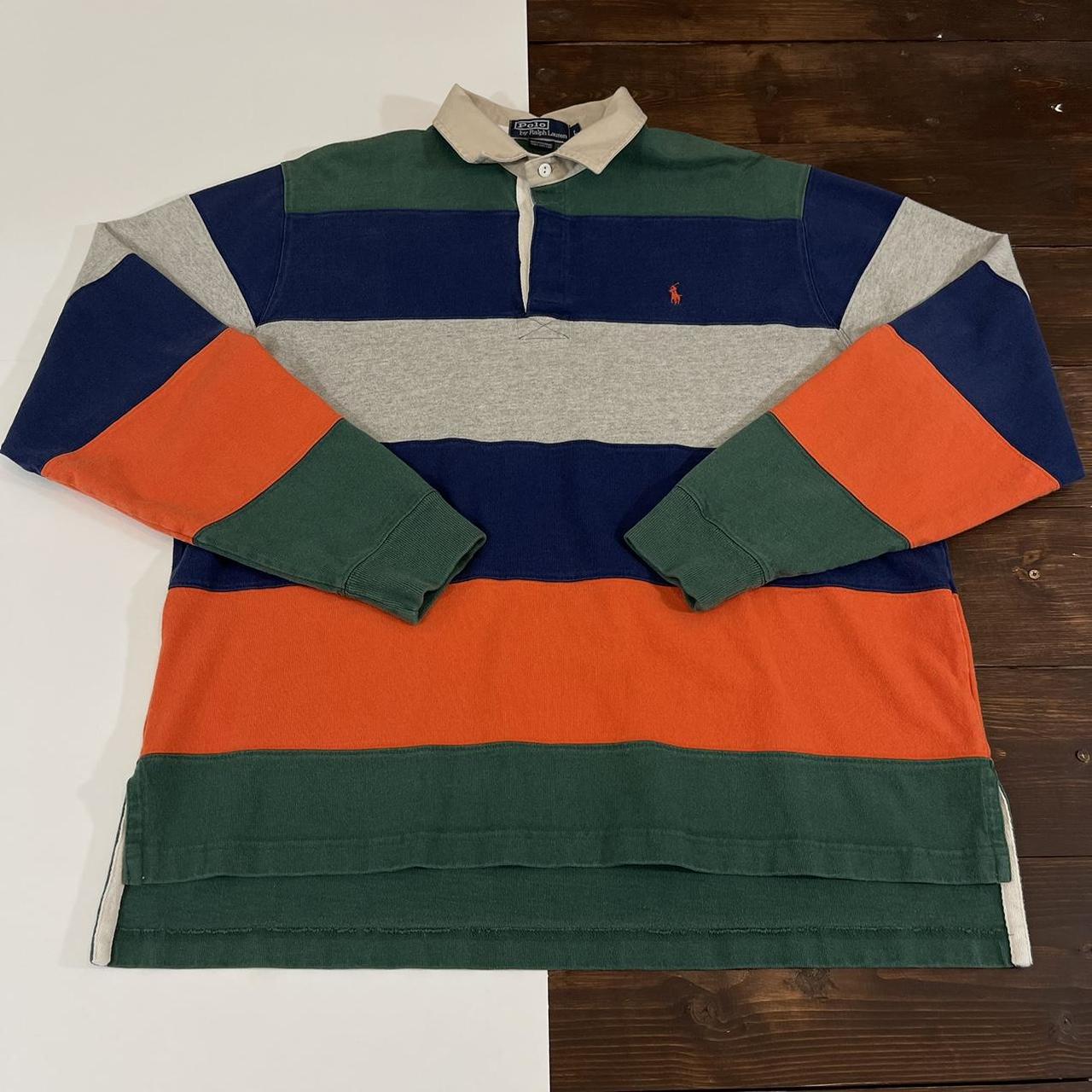 Vintage 90s Polo Ralph Lauren Color Block Stripe... - Depop