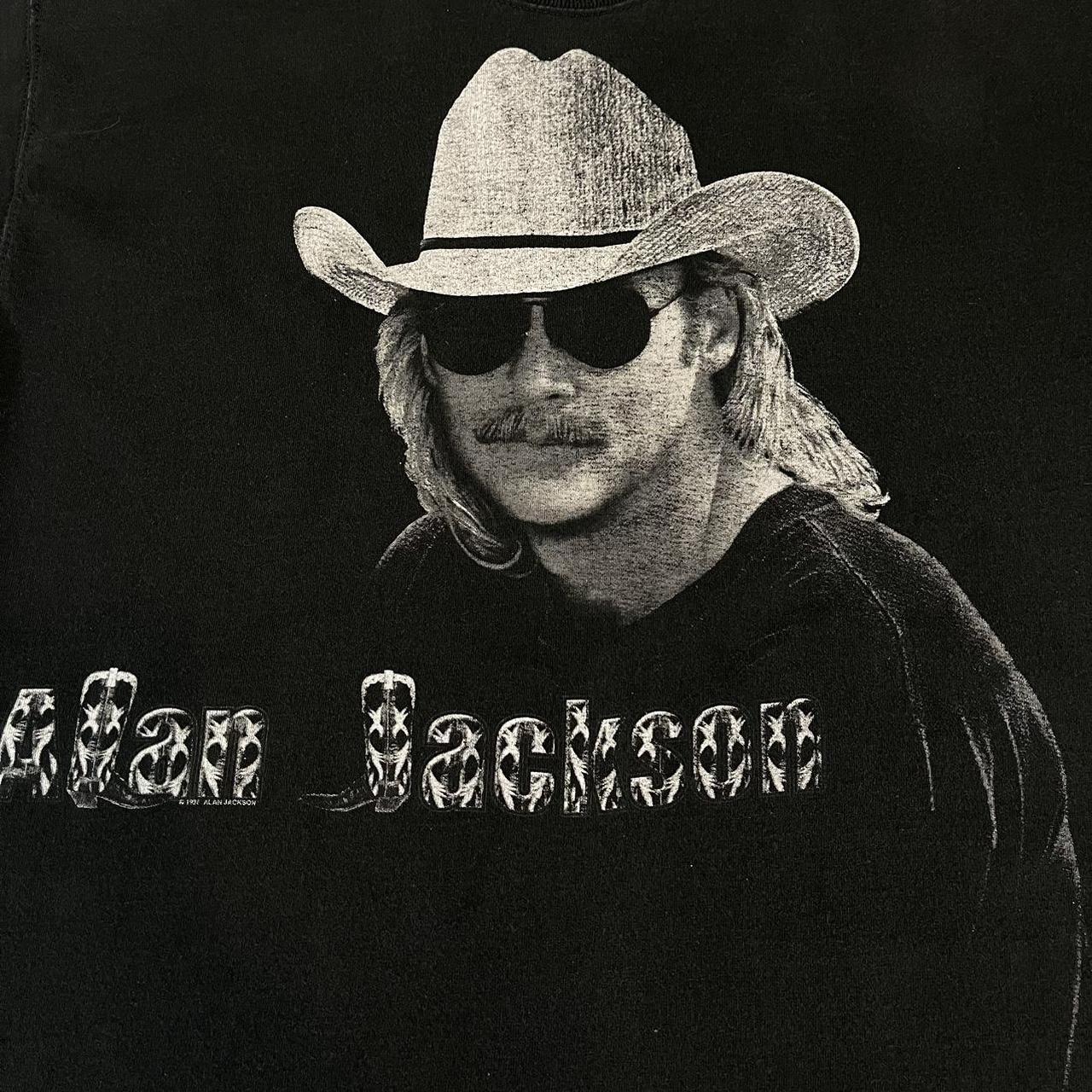 Vintage 90s Alan Jackson Black T-Shirt Tagged Large... - Depop