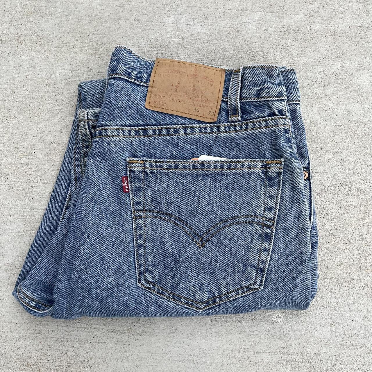 Vintage Levis 505 Denim Jeans Tagged 34x29 Slight... - Depop