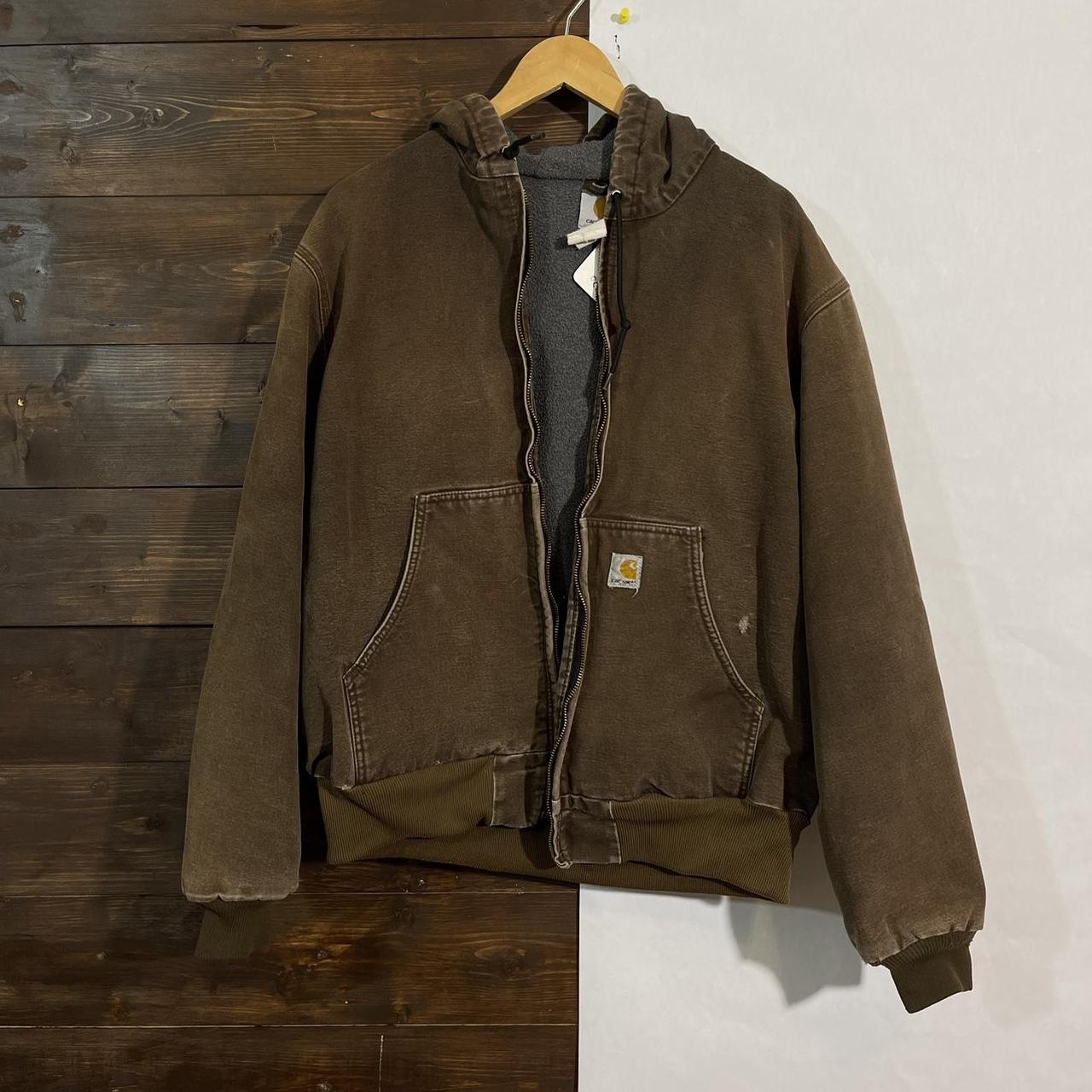 Vintage 90s Dark Brown Carhartt Canvas Jacket... - Depop