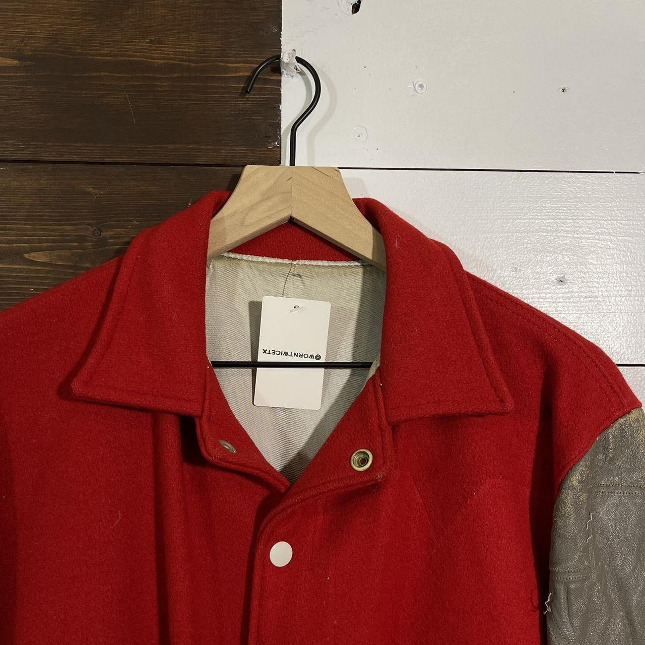 Vintage Varsity Jacket No size tag fits a men’s... - Depop