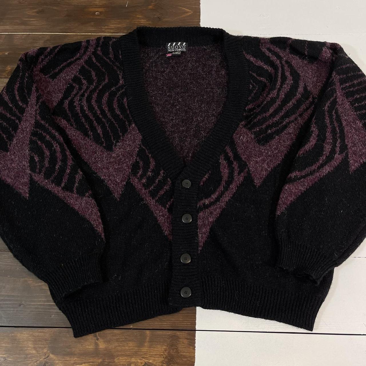 Vintage Knit Cardigan Tagged XL Oversize fit... - Depop