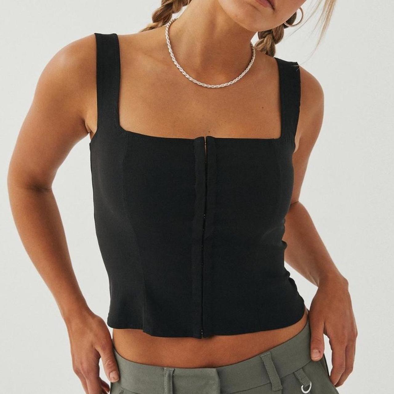 Supre Remi Black Corset Top Size 10 Worn once RRP... - Depop