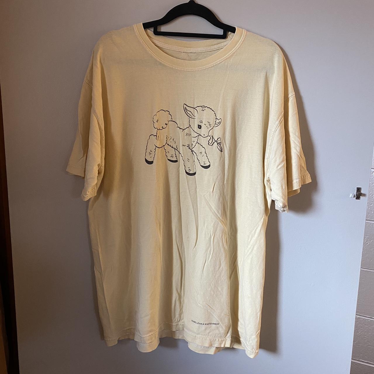 yung lean poison ivy yellow lamb shirt size l worn... - Depop